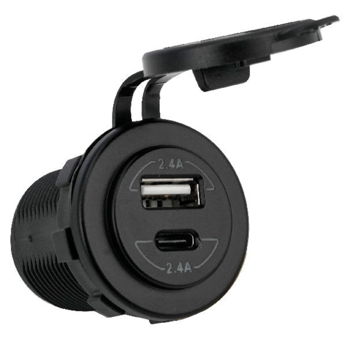 1852 inbyggt USB-uttag med A & C kontakt, 12/24V - portabelt uttag